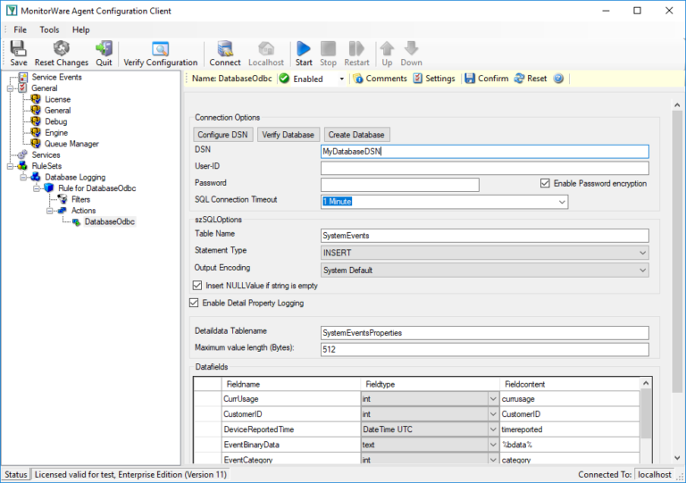 Creating a Ruleset for Database Logging - Adiscon