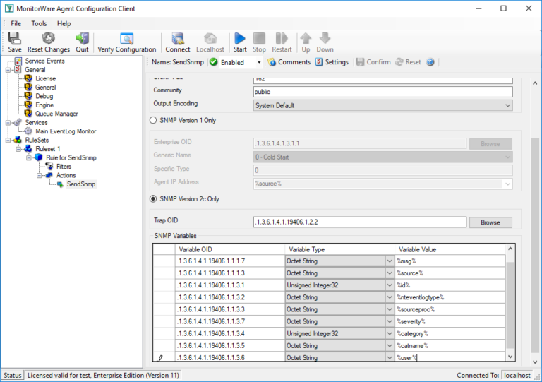 How to send EventLog entries as SNMP Traps with MonitorWare Agent. - Adiscon